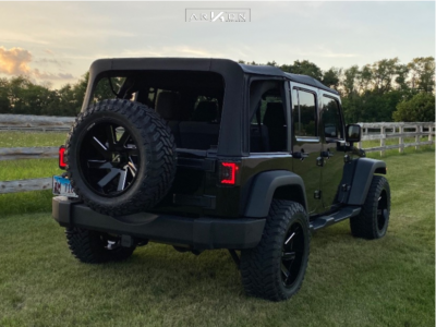 2017 Jeep Wrangler JK Wheel Offset Aggressive > 1" Outside Fender Stock ...