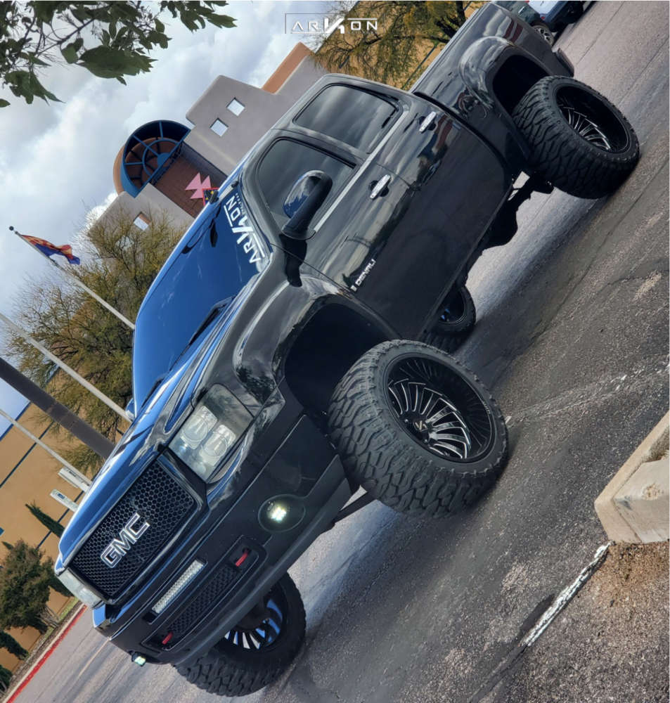 2013 GMC Sierra 1500 Wheel Offset Hella Stance >5" Suspension Lift 7.5 ...