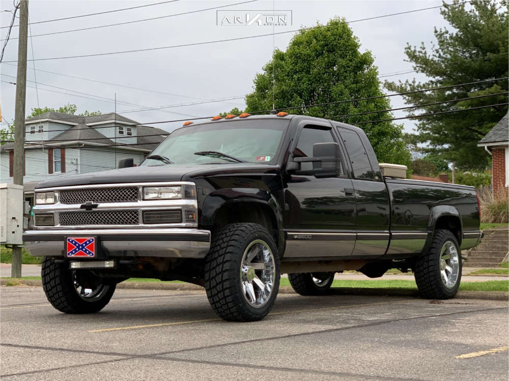 1998 Chevrolet K2500 Wheel Offset Slightly Aggressive Leveling Kit ...
