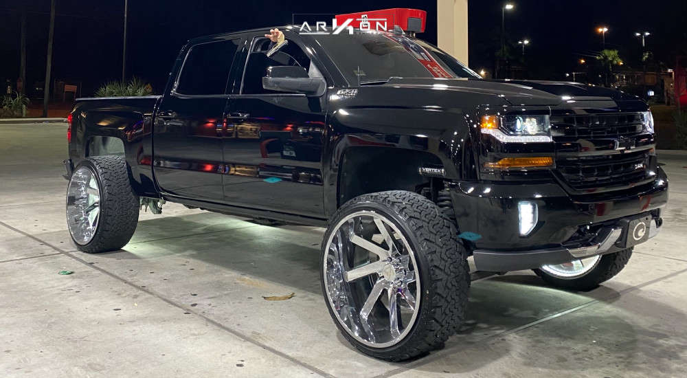 2016 Chevrolet Silverado 1500 Wheel Offset Hella Stance >5" Suspension ...