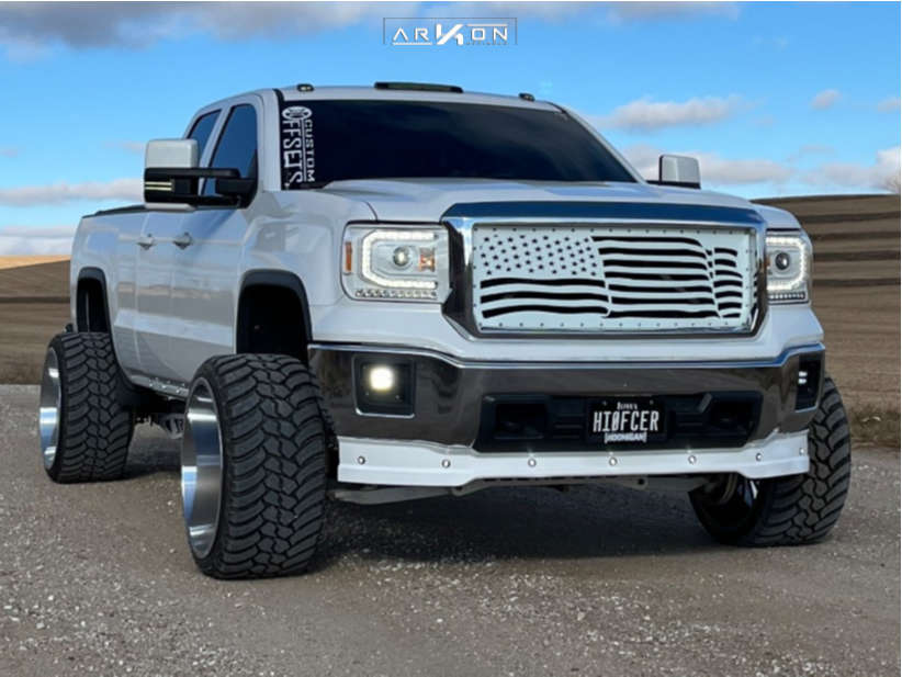 2014 GMC Sierra 1500 Wheel Offset Hella Stance >5" Suspension Lift 6 ...