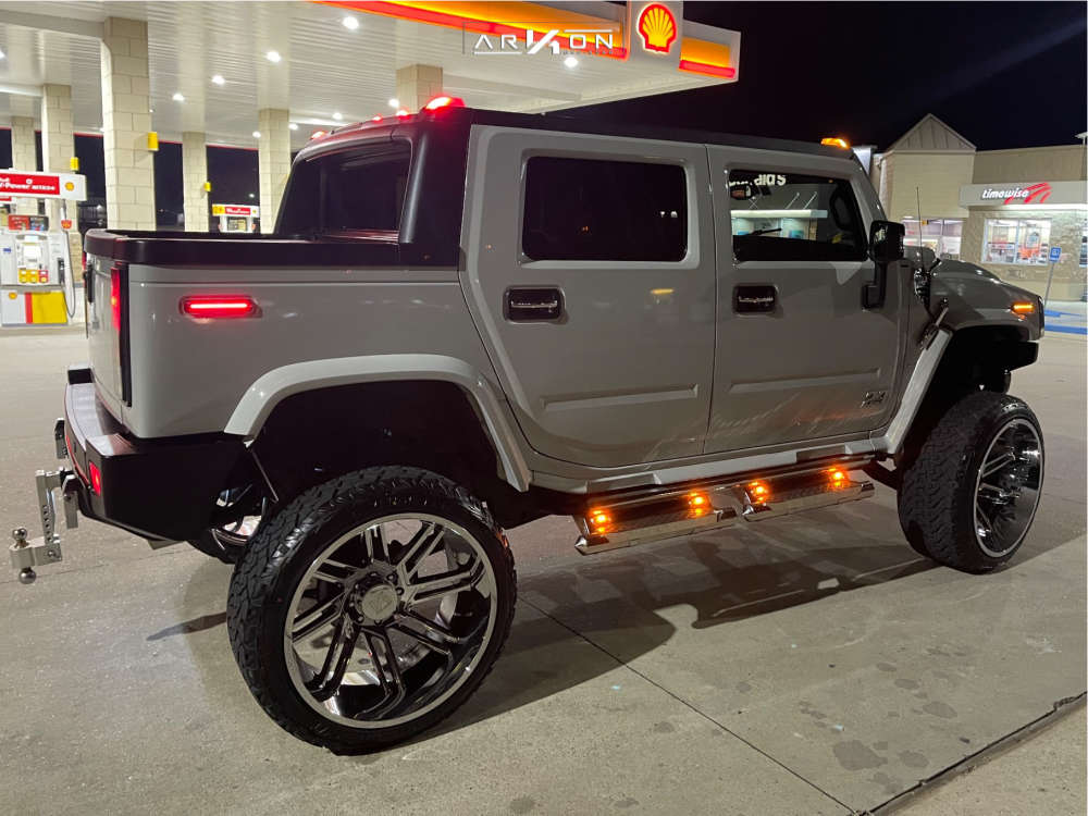 2008 Hummer H2 Wheel Offset Aggressive > 1" Outside Fender Suspension ...