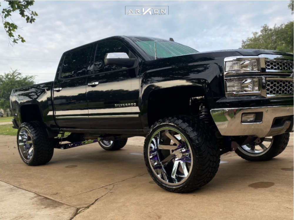 2014 Chevrolet Silverado 1500 Wheel Offset Hella Stance >5" Suspension Lift 8" | 2673756 | ARKON ...