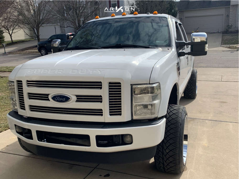 2008 Ford F-350 Super Duty Wheel Offset Hella Stance >5" Leveling Kit ...