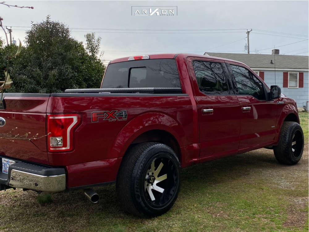 2015 Ford F-150 Wheel Offset Aggressive > 1" Outside Fender Level 2" Drop Rear | 927713 | ARKON ...